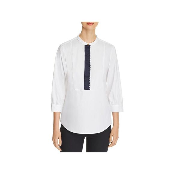 Donna Karan | Tops | Donna Karan Womens 34 Sleeve Bib Neck Wear To Work ...